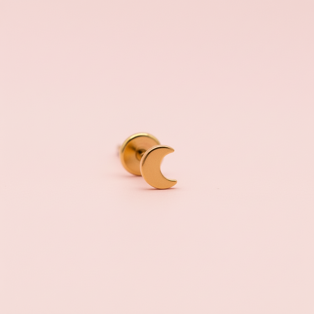 Piercing Luna plana - Titanio (Labret) – Clausset Joyería & Piercings